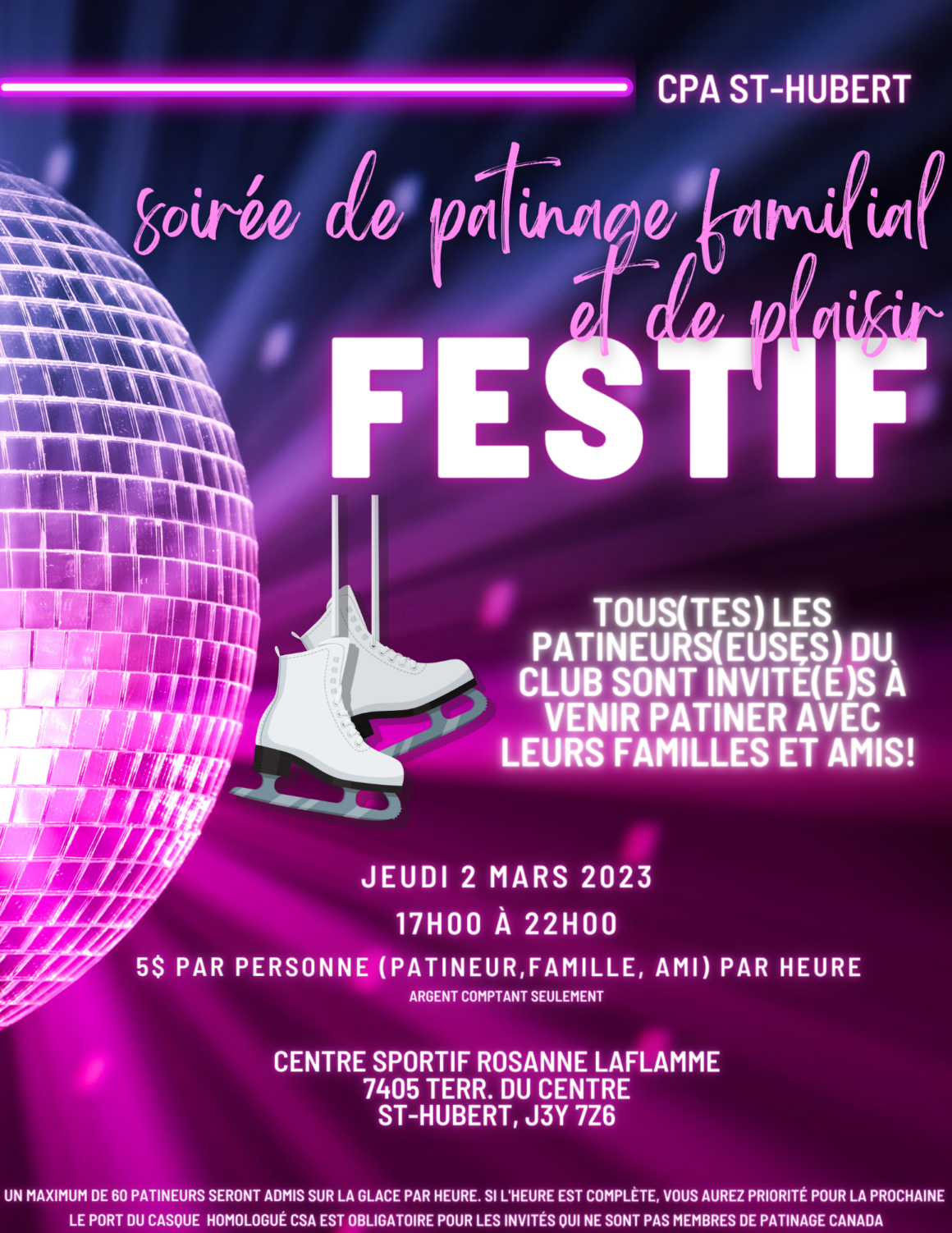 Soirée de patinage familial et de plaisir! – Club de Patinage Artistique de Saint-Hubert